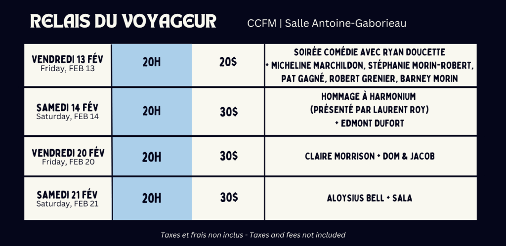 Infos Générales - Festival du Voyageur